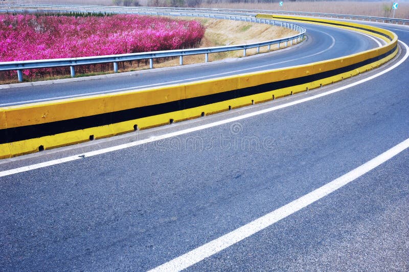 Curve on the highway stock image. Image of destination - 4832819