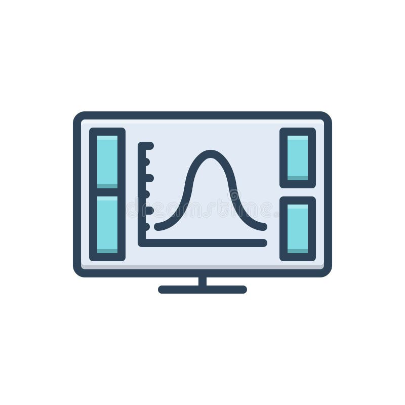Color Illustration Icon for Curve, Graph and Market Stock Illustration ...