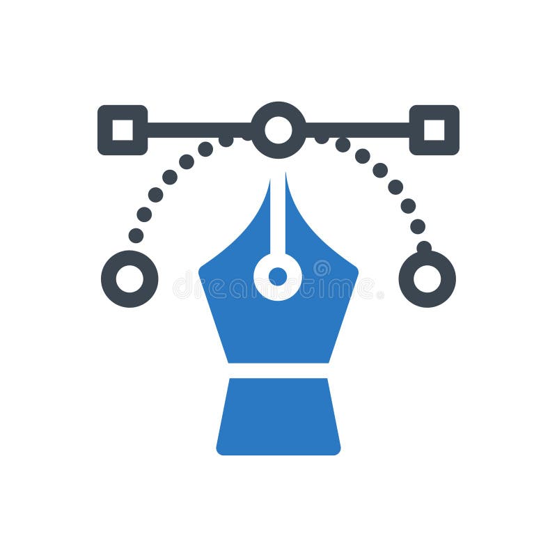 Curve Vector Glyph Color Icon Stock Vector - Illustration of cursor ...