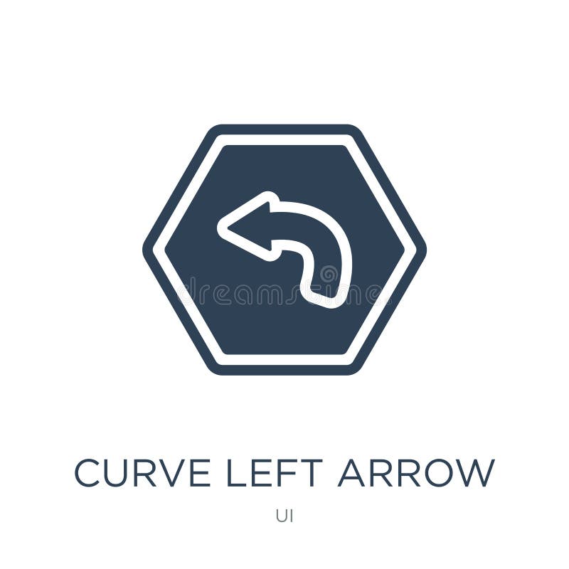 Curve Left Arrow Icon in Trendy Design Style. Curve Left Arrow Icon ...