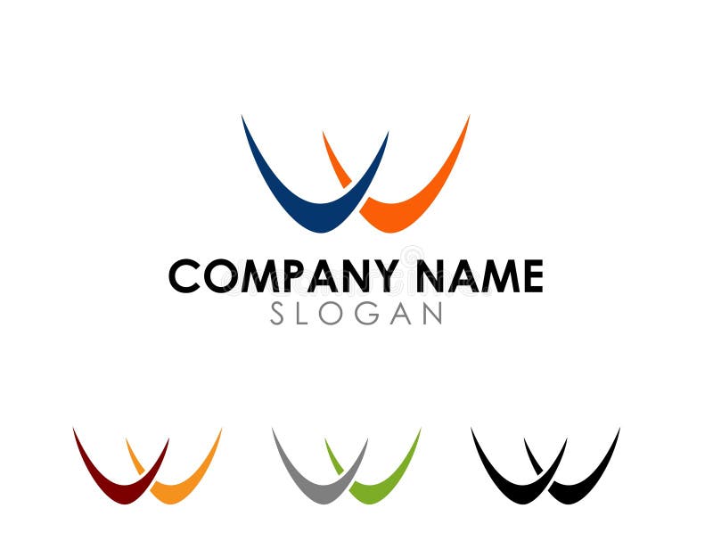 Curve Letter W Logo Template Stock Vector - Illustration of document ...
