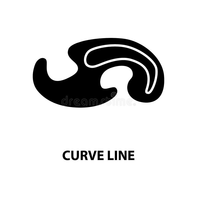 Curve Line Icon, Black Vector Sign with Editable Strokes, Concept ...