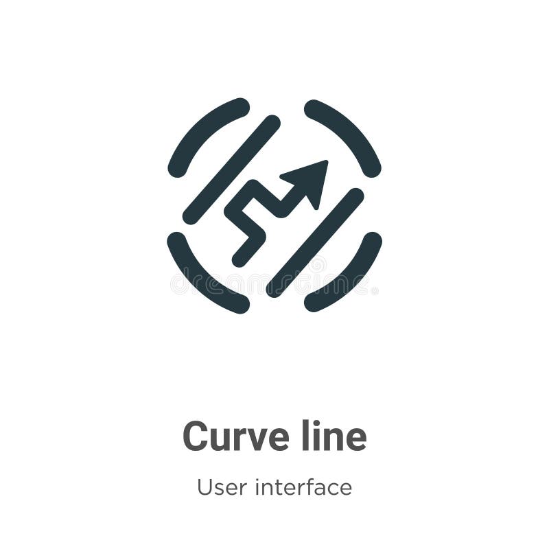 Curve Line Vector Icon on White Background. Flat Vector Curve Line Icon ...