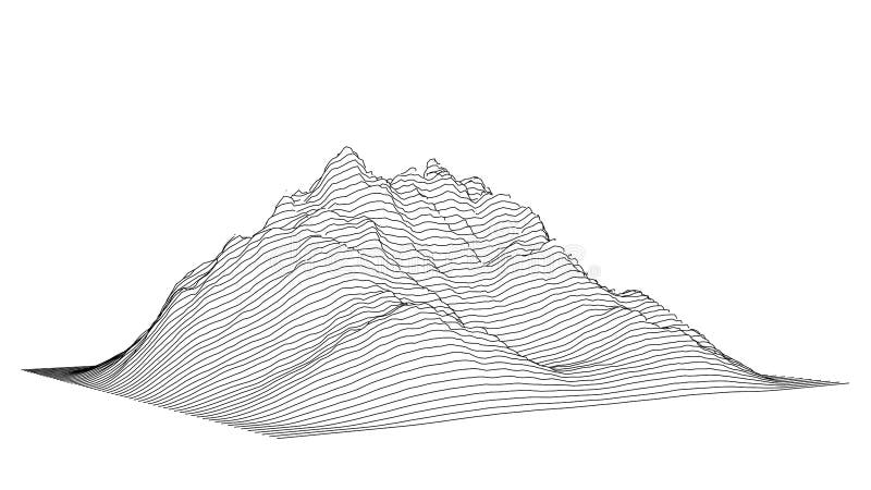 Curve Lines in Shape of Part of Mountain Range Stock Vector ...