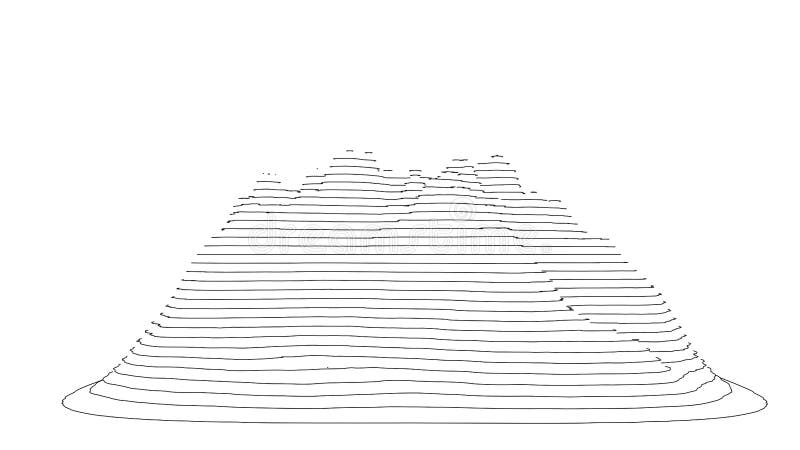 Curve Lines in Shape of Part of Mountain Range Stock Vector ...