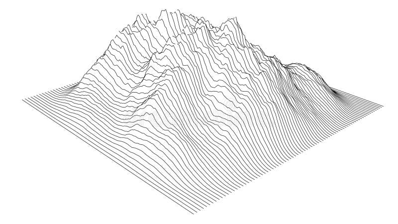 Curve Lines in Shape of Part of Mountain Range Stock Vector ...