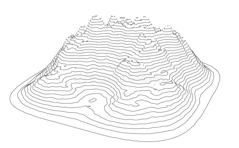 Curve Lines in Shape of Part of Mountain Range Stock Vector ...