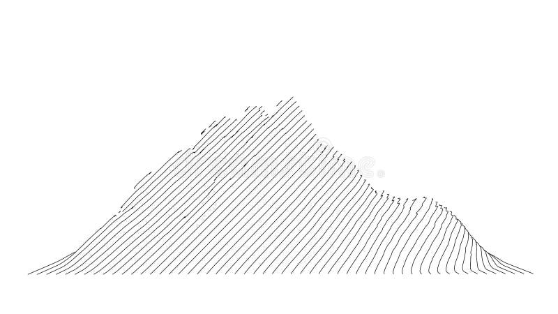 Curve Lines in Shape of Part of Mountain Range Stock Vector ...