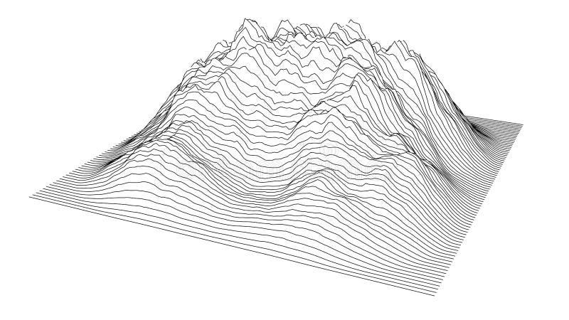 Curve Lines In Shape Of Part Of Mountain Range Stock Vector ...