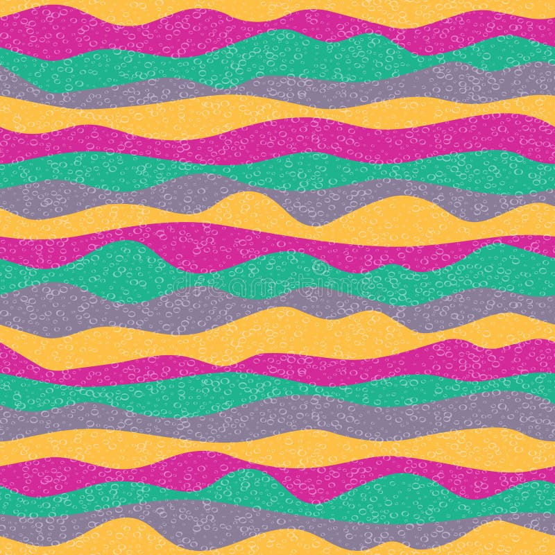 Curve Multicolor Wave Stripes Flow Vector Seamless Pattern. Stock ...
