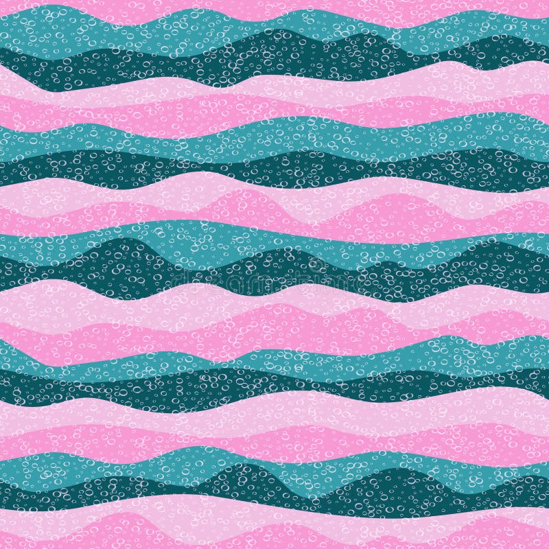 Curve Multicolor Wave Stripes Flow Vector Seamless Pattern. Stock ...