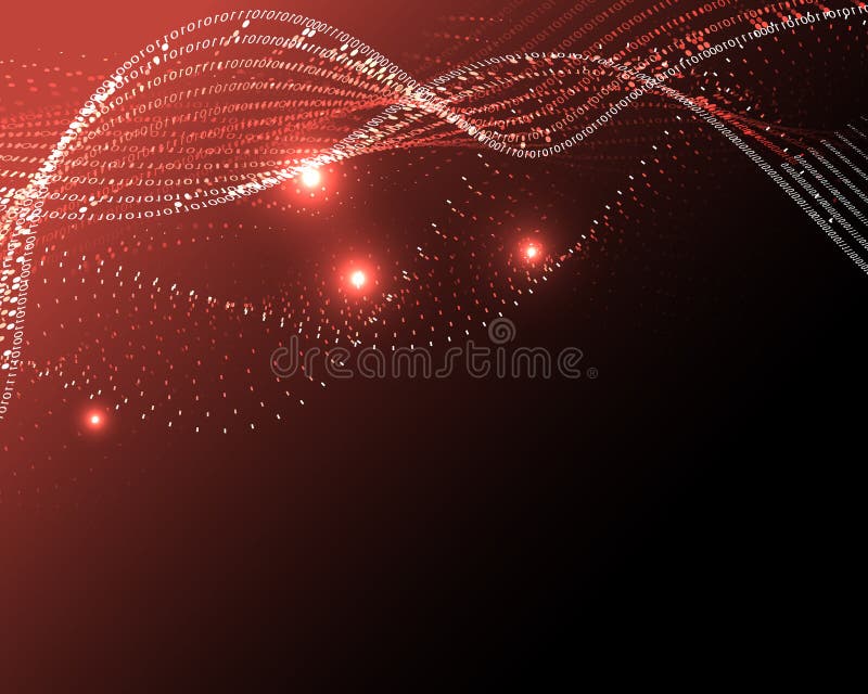 Curve Neon Light with Red Code Technology Background Stock Vector ...