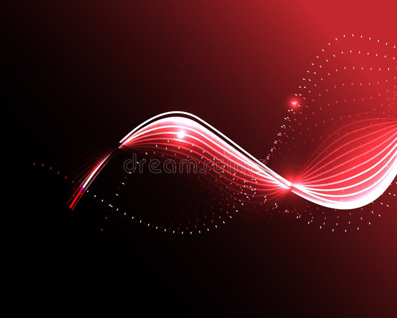 Curve Neon Light with Red Technology Background Stock Illustration ...