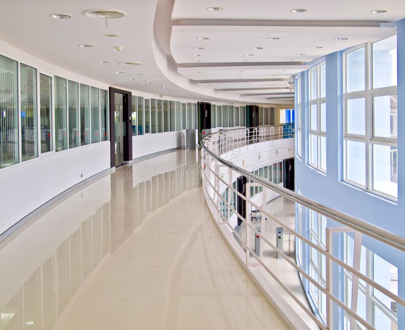 Curve office walkway stock photo. Image of business, ceiling - 19705610