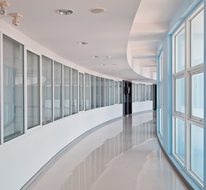 Curve office walkway stock photo. Image of business, ceiling - 19705610
