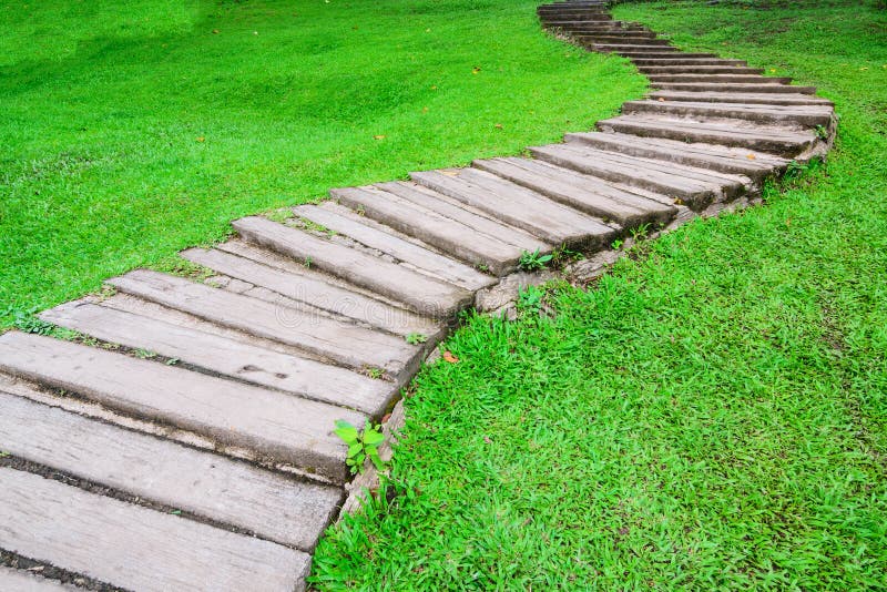 A Curve Pathway Through Lawn Stock Photo - Image of meadows, lawns ...