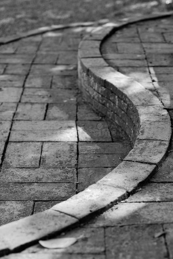 Curve Pattern Bricks Walking Pathway Landscape Design Stock Photo ...