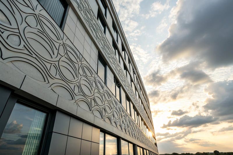 Curve Pattern Modern Building Wall Facade Stock Illustration ...