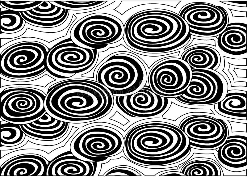 Curve Pattern Round Circle Black and White Pattern Design Creative ...