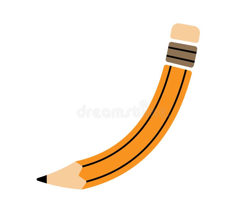 Curve Pencil Vector Illustration. Drawing Tool for Artists, Students ...