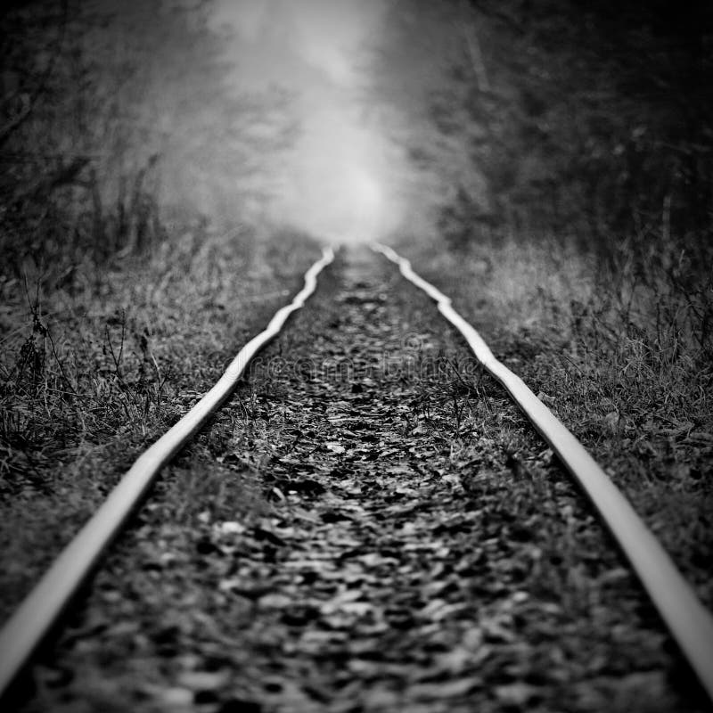Dark Railway Track stock image. Image of journey, motion - 40026619