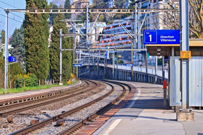 Railway in Fussen, Germany stock image. Image of destination - 35093551