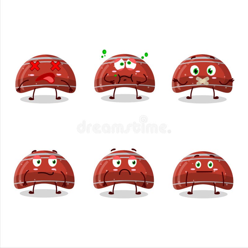 Curve Red Gummy Candy Cartoon Character with Nope Expression Stock ...
