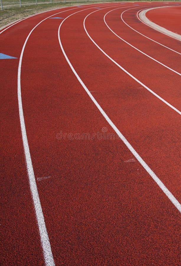 Curve of a Red Running Track Stock Photo - Image of track, arena: 6022498