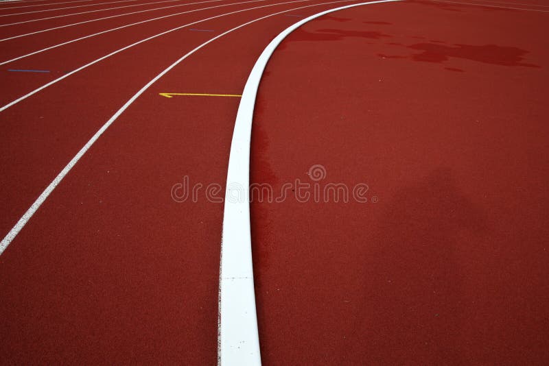 Red running track stock photo. Image of line, colorful - 36093338