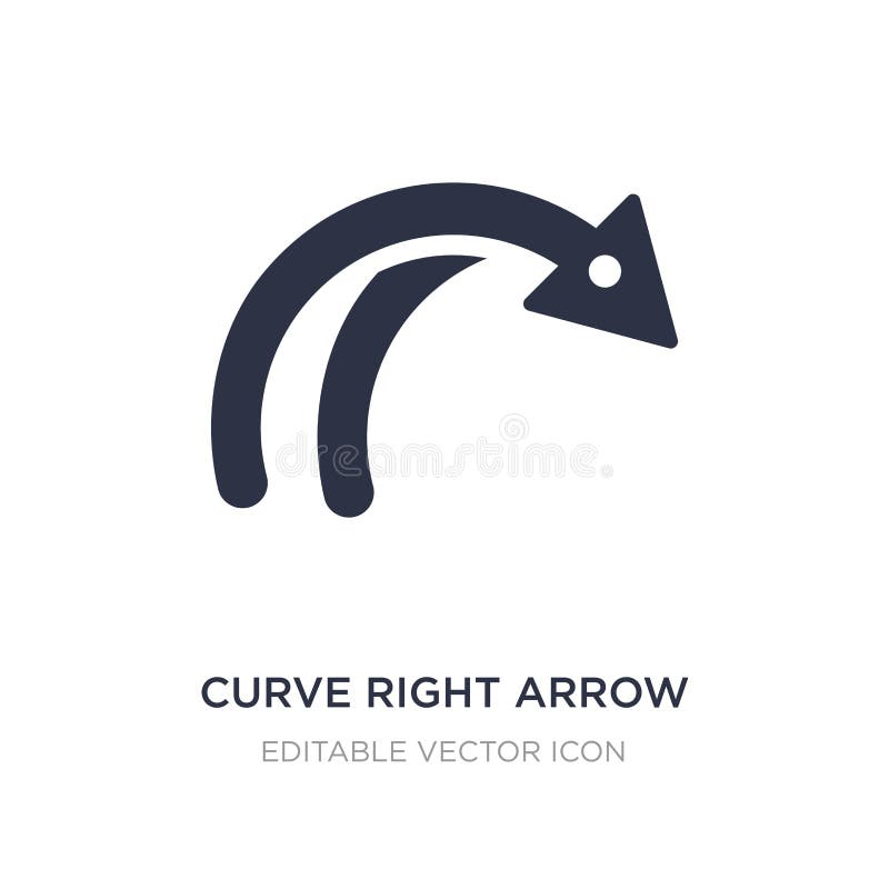 Curve Right Arrow Icon on White Background. Simple Element Illustration ...