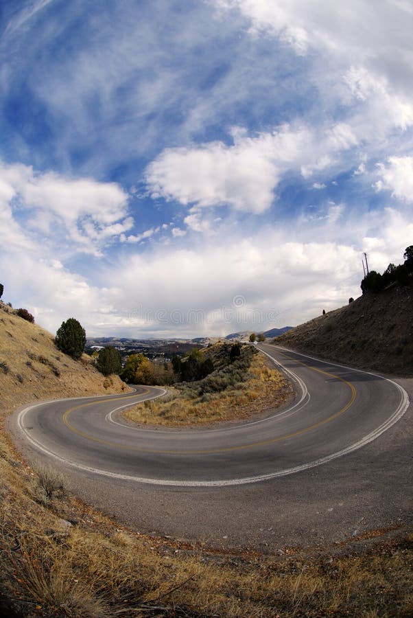 Curve in Road stock image. Image of line, fast, horizon - 6953955