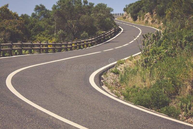 Curve of the road stock image. Image of lines, curve - 71584769