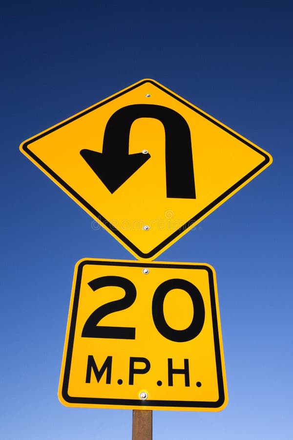 Sign for 20 MPH Curve stock image. Image of communication - 14375603