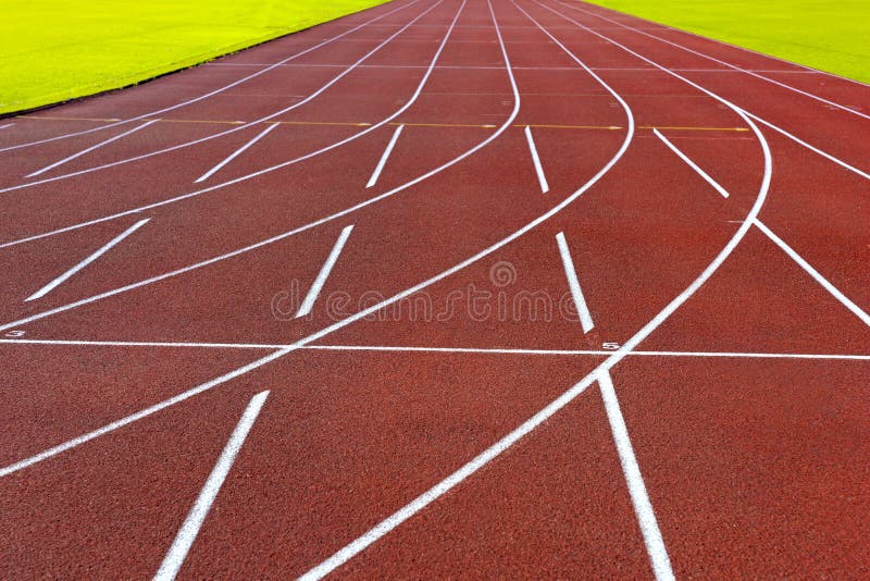 Curve of running tracks stock photo. Image of arena, diminishing - 43496666