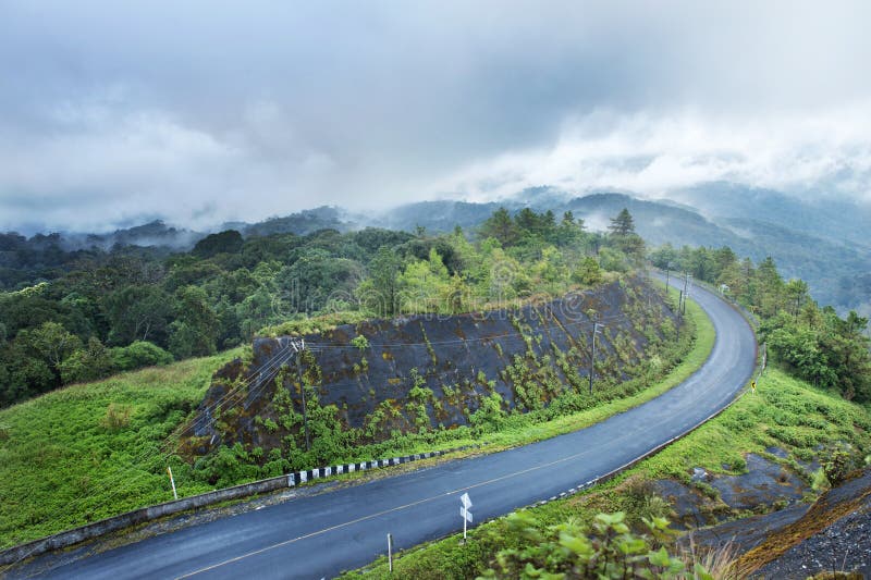 Curve s shape road on hill stock image. Image of asphalt - 24354891