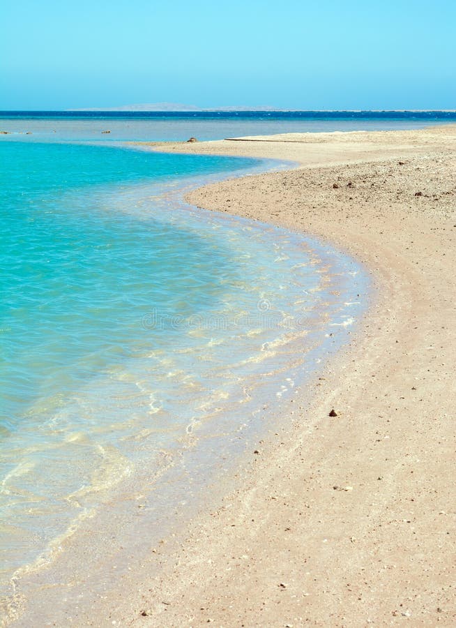 Curve Sand Beach with Surf Water Background Stock Photo - Image of ...