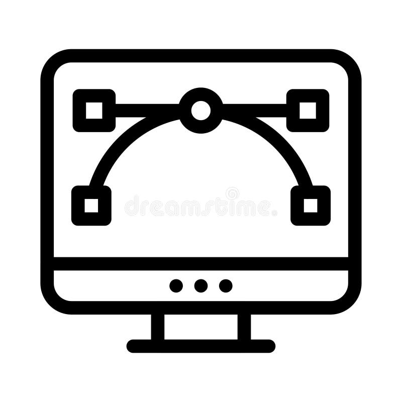 Curve Screen Vector Thin Line Icon 库存例证 - 插画 包括有 设计, 线路: 167810349