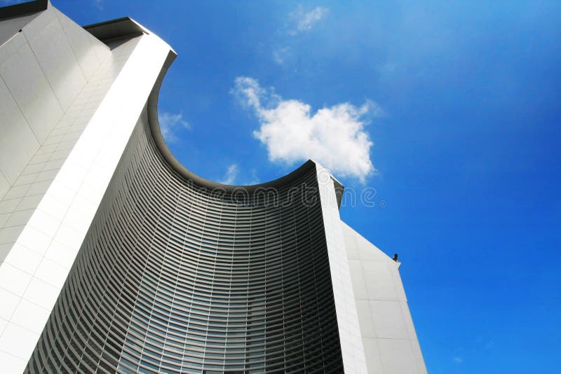 The Curve Shaped Building with Blue Sky Stock Photo - Image of blue ...