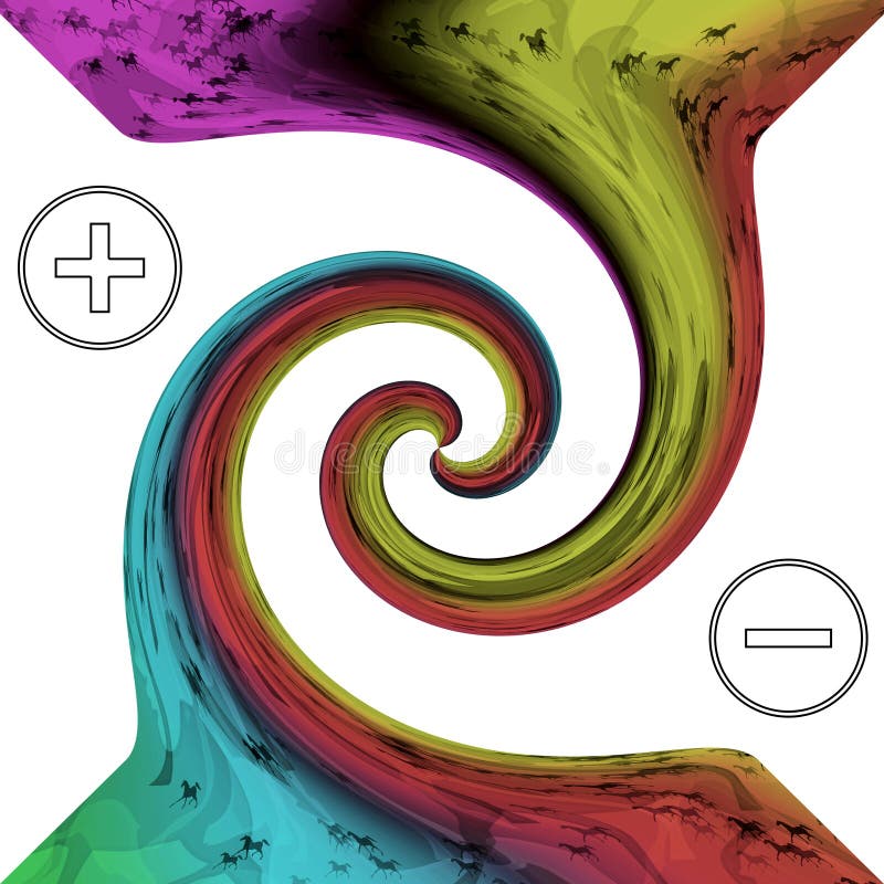 Curve Shaped Plus and Minus Symbol Stock Illustration - Illustration of ...