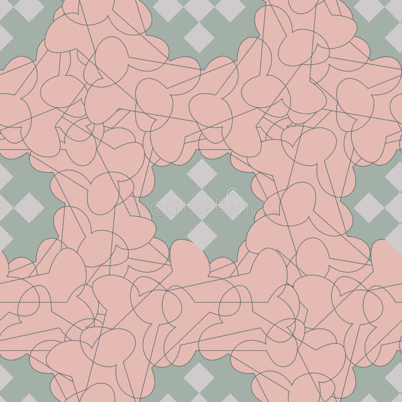 Curve Shaped Seamless Flower Pattern Stock Illustration - Illustration ...
