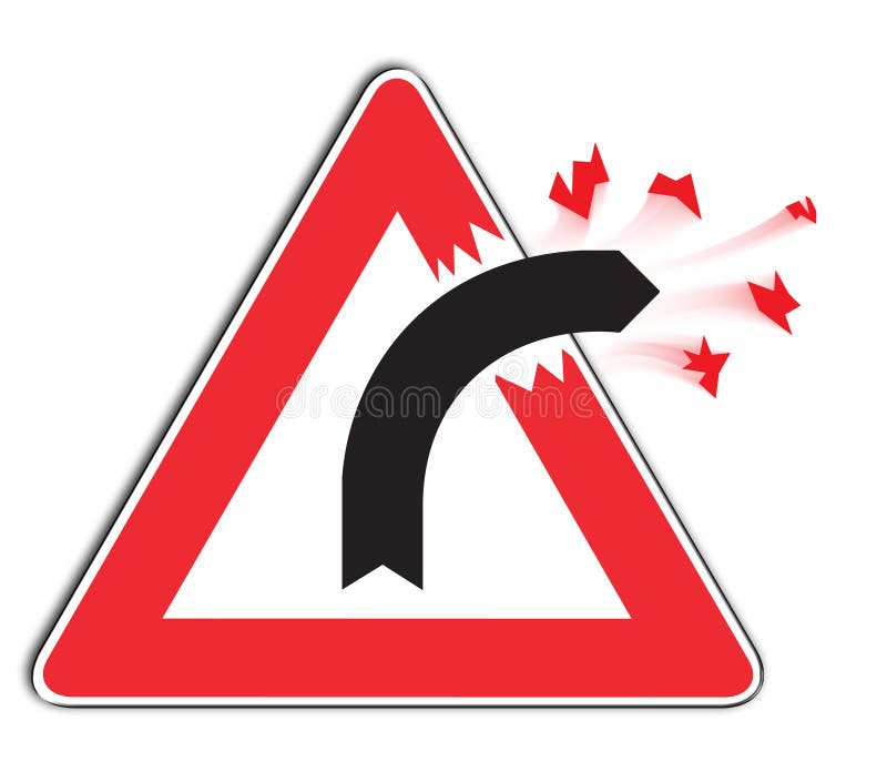 Curve Sign stock illustration. Illustration of metal, caution - 497059
