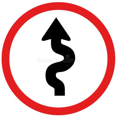 Curve sign board stock illustration. Illustration of road - 49056784