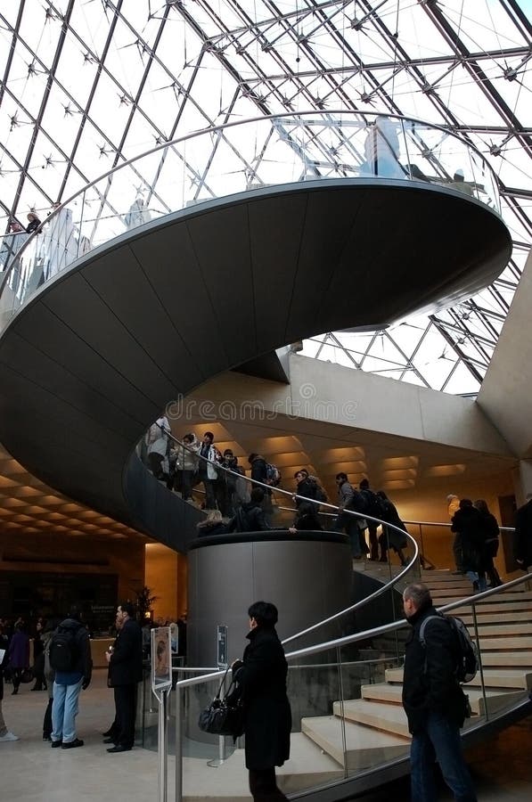 Curve Stairway Inside Louvre Editorial Photography - Image of inside ...