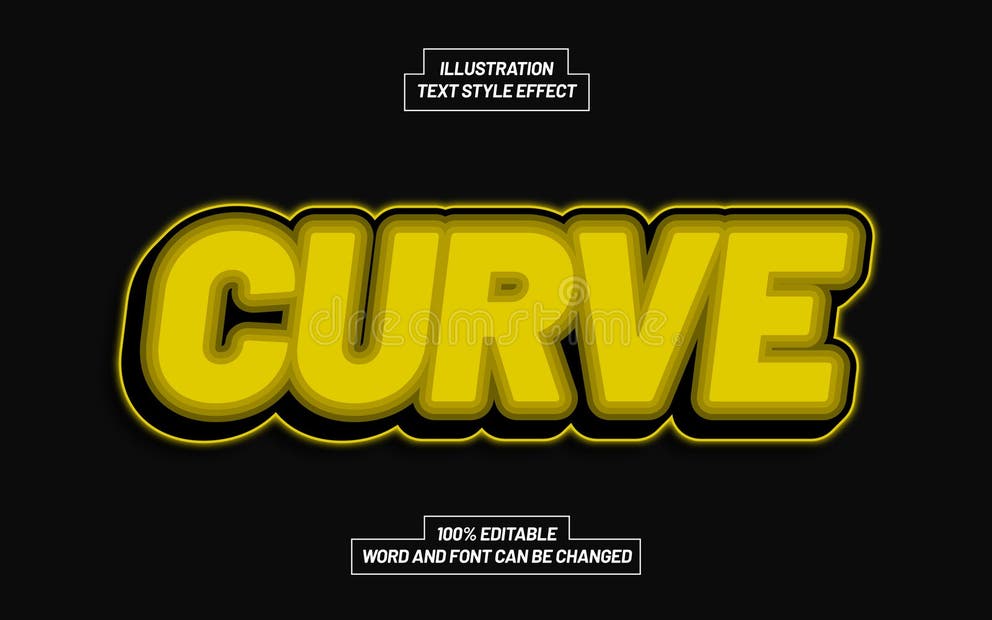 Curve Design Text Style Effect Stock Vector - Illustration of graphic ...