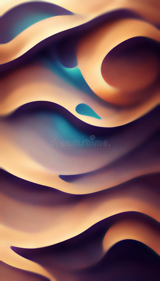 Curve Texture Blur Background Orange Purple Layers Ai Generated Stock