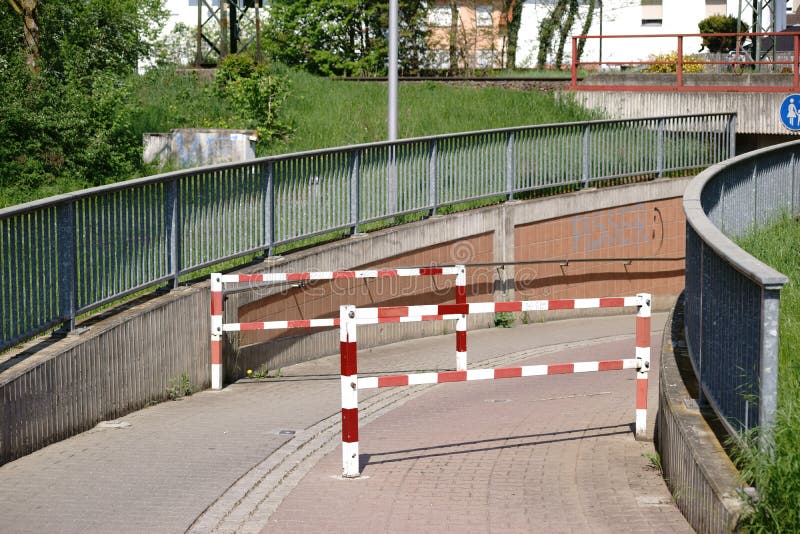Curve To the Bridge Underpass Stock Image - Image of track, railing ...