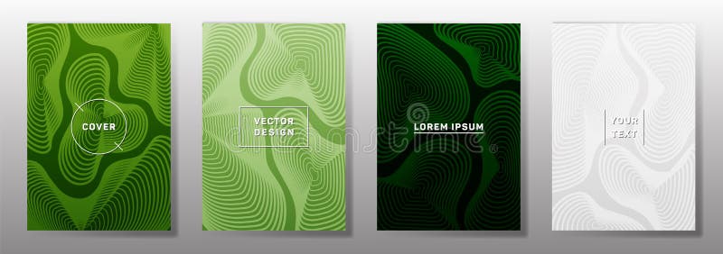 Curve Topography Lines Imitation Creative Vector Covers Set. Stock ...