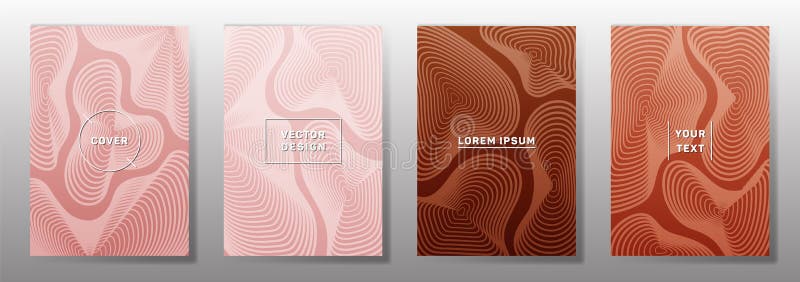 Curve Topography Lines Imitation Creative Vector Covers Set Stock ...