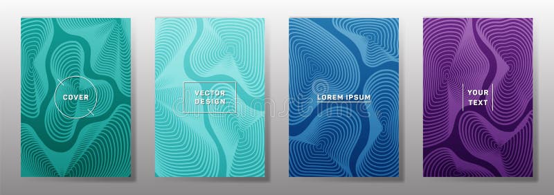 Curve Topography Lines Patterns Vector Minimalist Covers Set. Geography ...