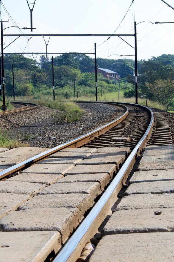Curve train tracks stock image. Image of perspective - 34343609